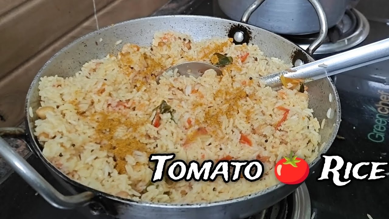 How to make tomato rice for batchelors with simple ingredients 🍅// How ...