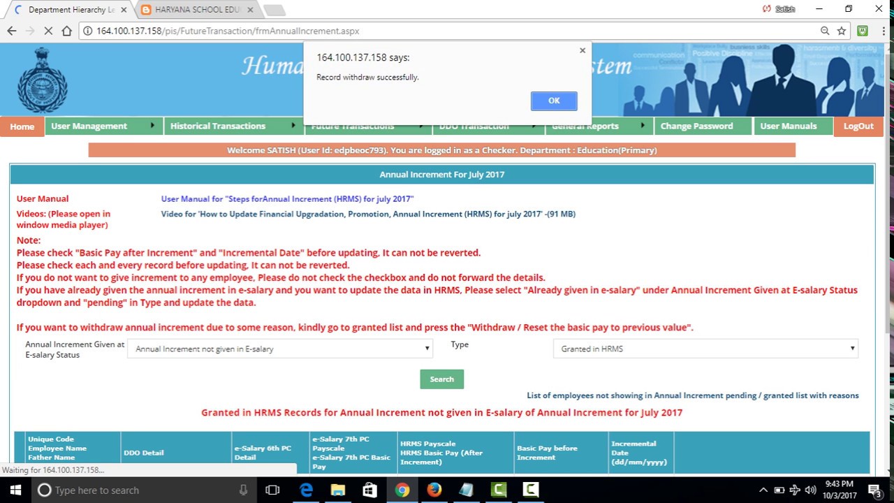 How to unfreeze Employee HRMS Haryana - YouTube