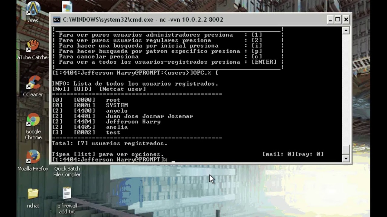 Windows XP Netcat Server Proof - YouTube