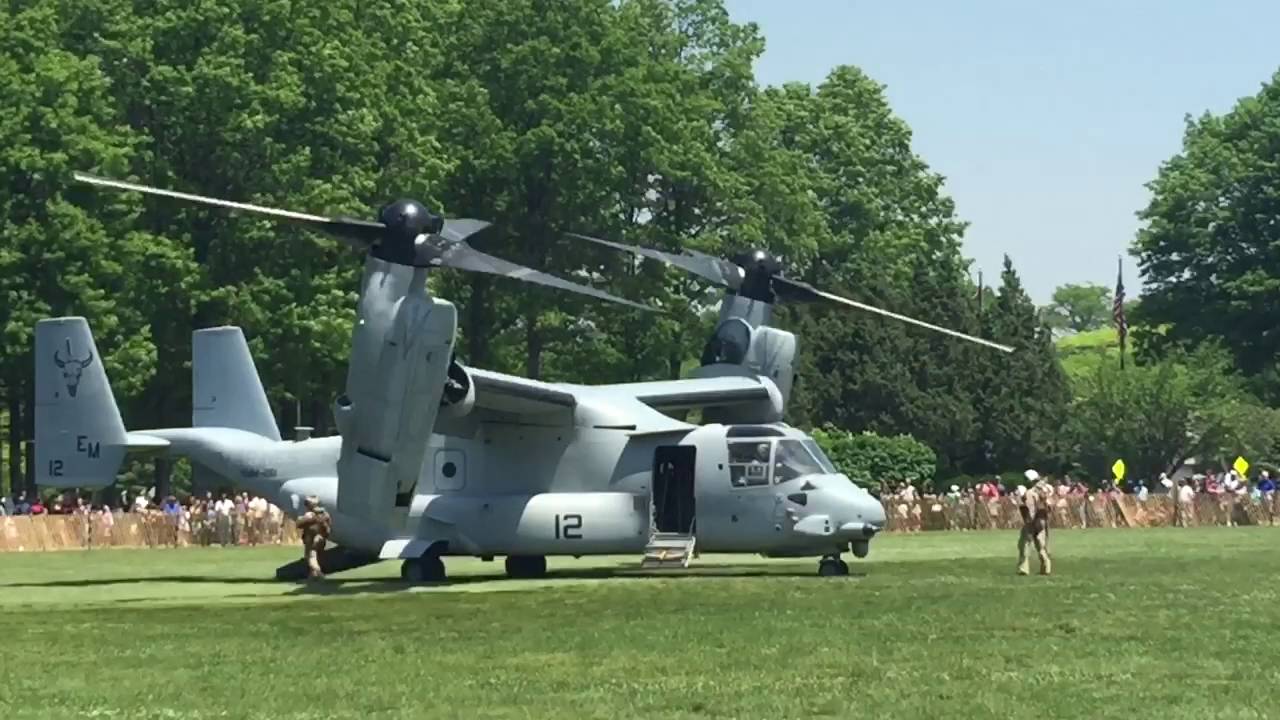 USMC VMM-261 MV-22 OSPREY LANDING - YouTube
