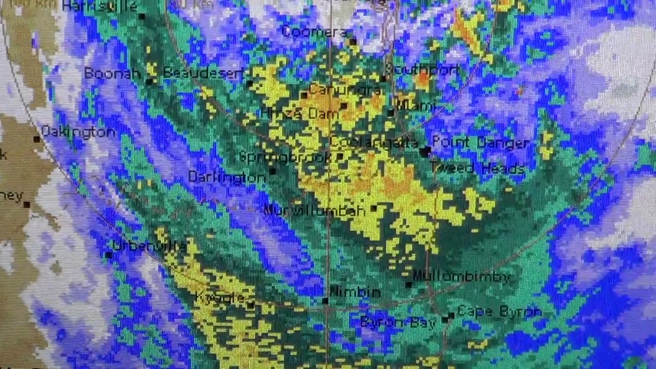 Incredible rain radar images of Gold Coast region on Thursday night ...