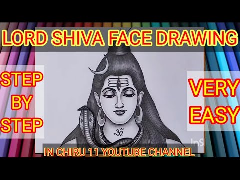 LORD SHIVA FACE DRAWING STEP BY STEP VERY EASY M.V.SRINADH - YouTube