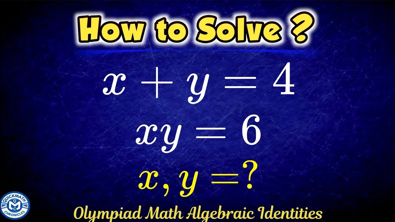 A very Interesting Olympiad Math Algebra Problem | How to solve ...
