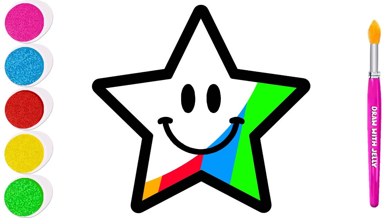Rainbow Little Star | Drawing Ideas With Basic Shapes - YouTube