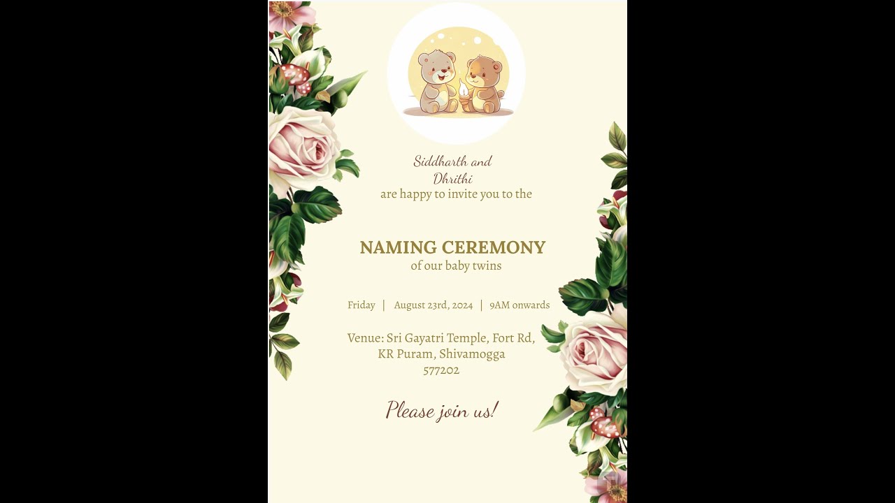Naming Ceremony of siddarth & Dhrithi - YouTube