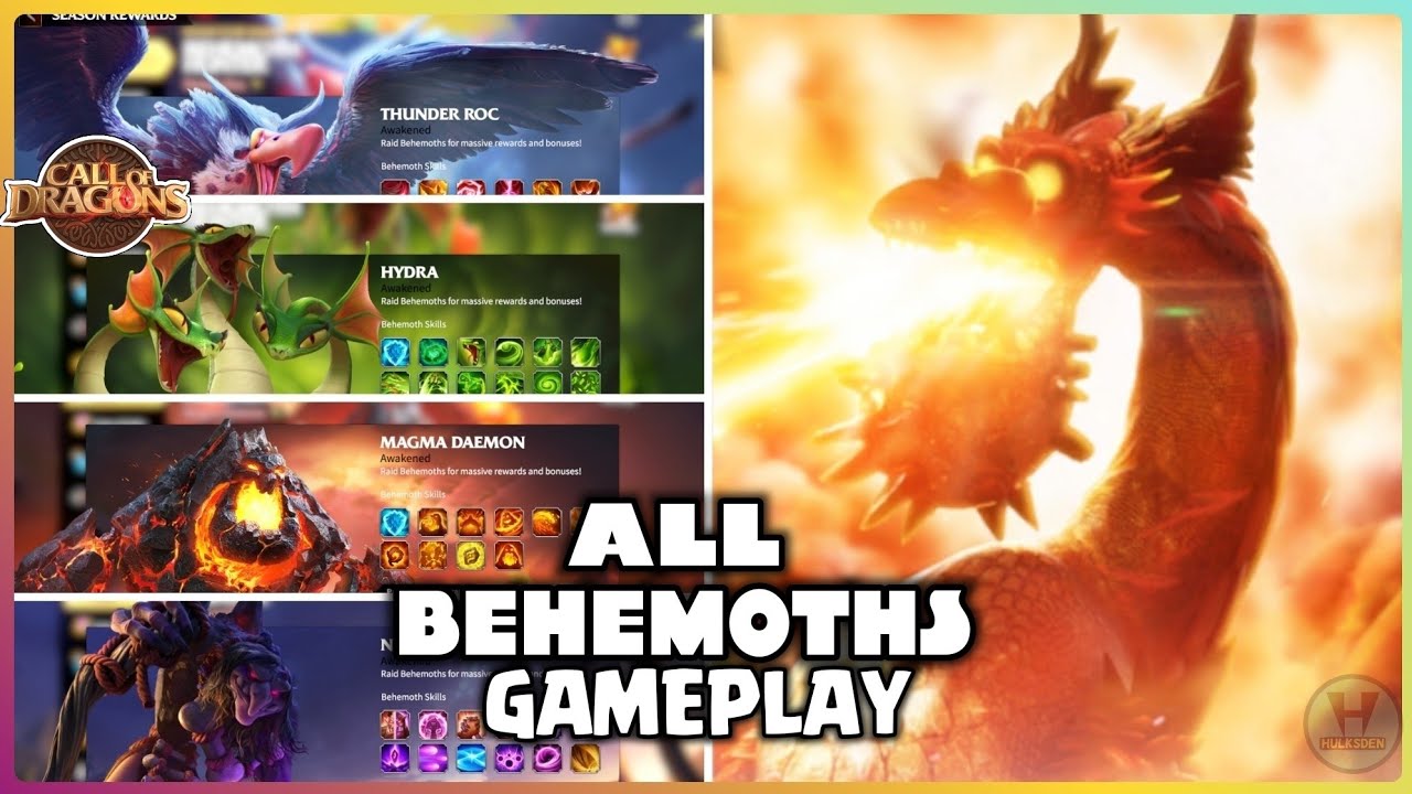 Call of dragons - all season 1 Behemoths | hydra necrogiant flame ...