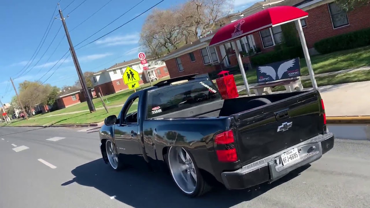 Bagged Chevy Silverado on Billets - YouTube
