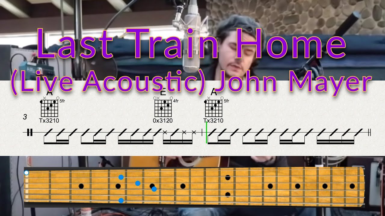 Last Train Home (Live Acoustic) - John Mayer - Guitar TAB Playalong ...