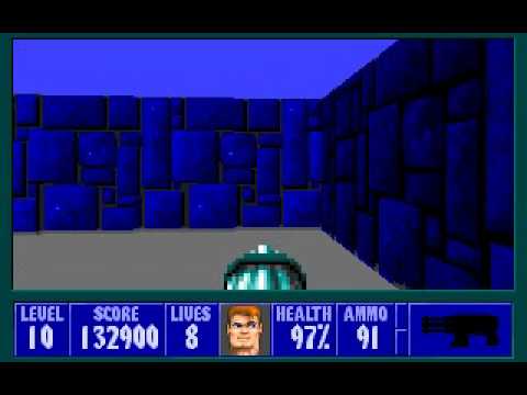 Wolfenstein 3D - Episode 2 - Level 10(Secret Level) - YouTube