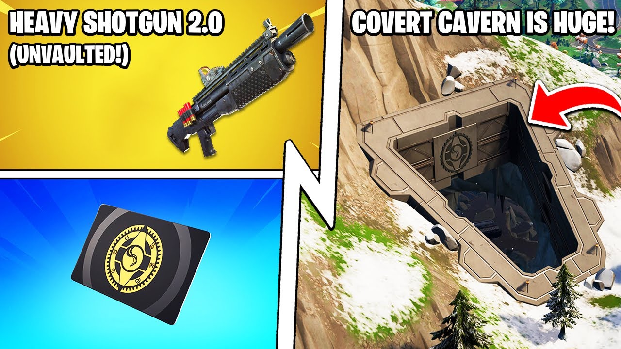 COVERT CAVERN UPDATE (Boss & Vault, Mythic, Heavy Shotgun Fortnite ...