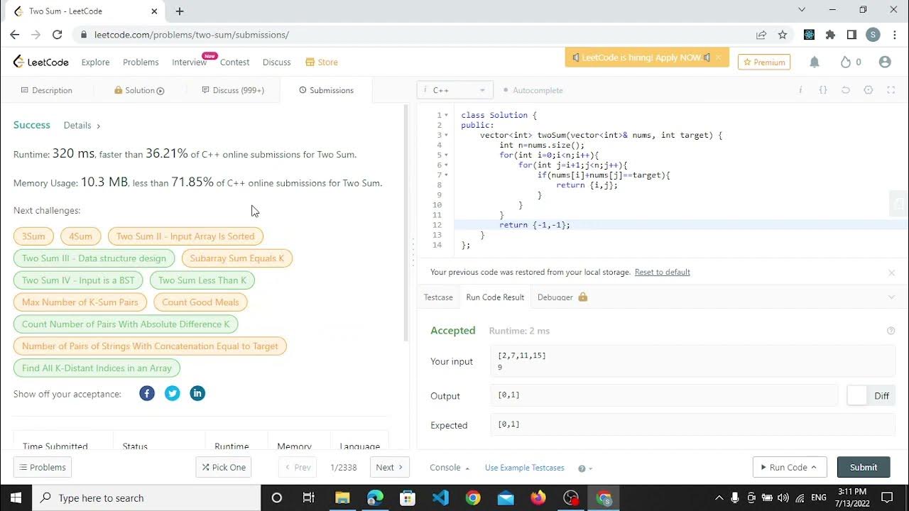 Two Sum Using C++ Leetcode (BruteForce & Hash Map) - YouTube