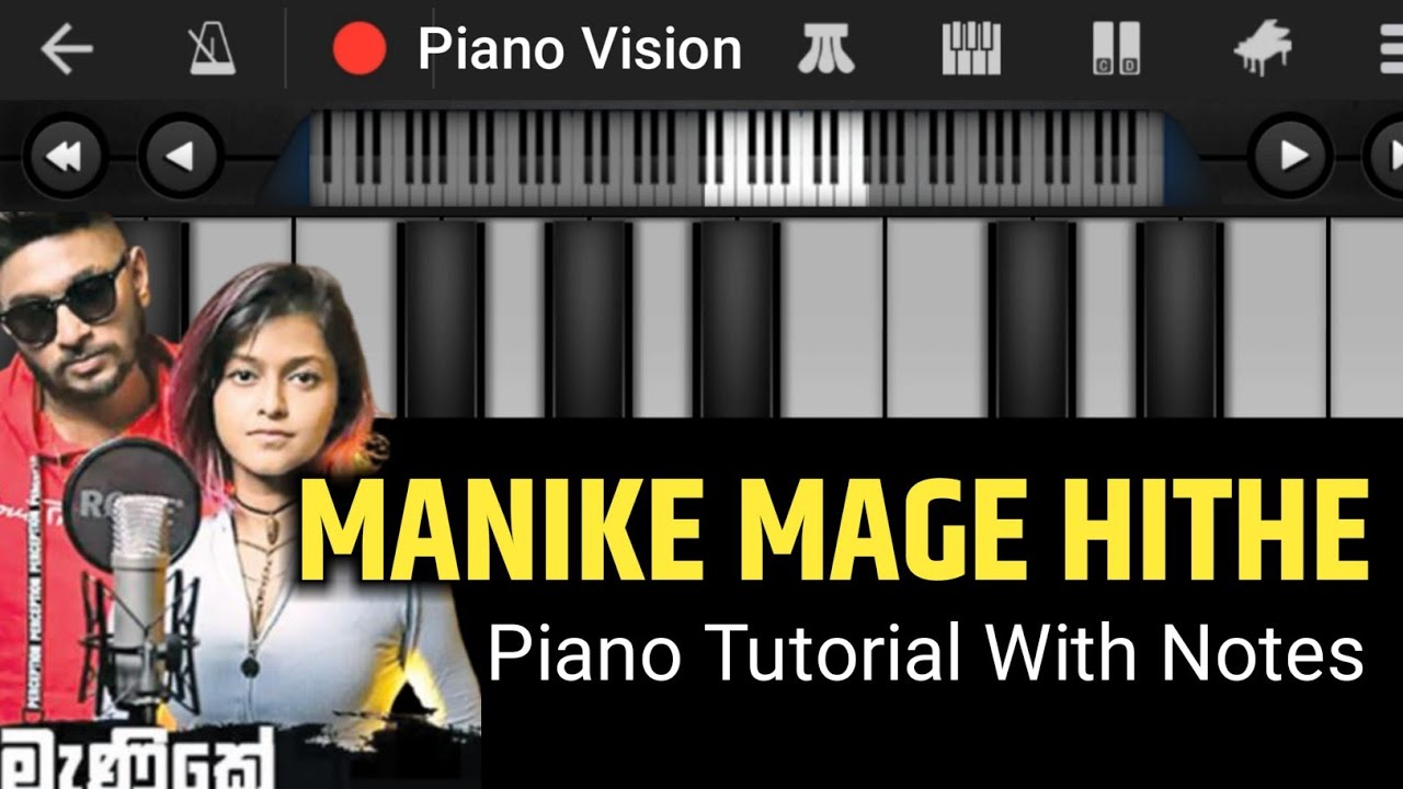 Manike Mage Hithe Easy Piano Tutorial with Notes | Yohani | Piano ...
