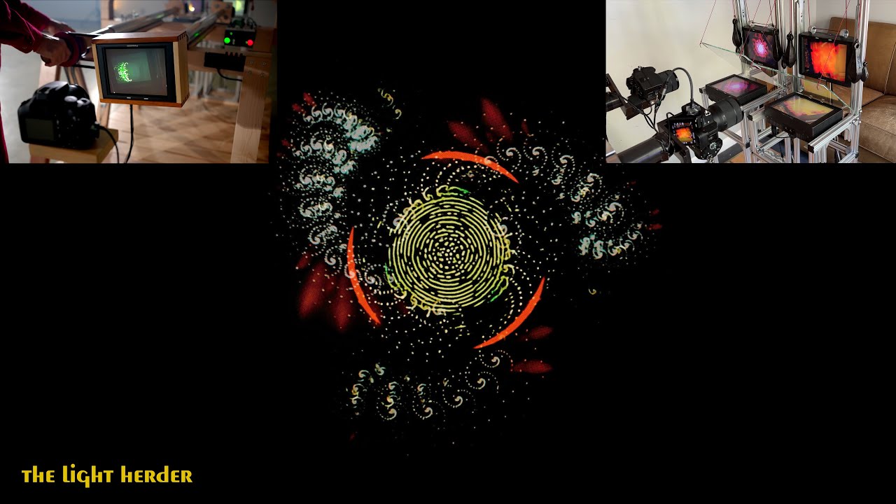 Fractal Video Feedback Device: Light Communicating with Light,Spirals Made of Spirals Within ...