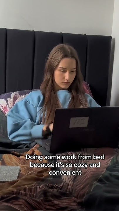 Work-from-bed struggles: cozy but sleepy #workfromhome - YouTube