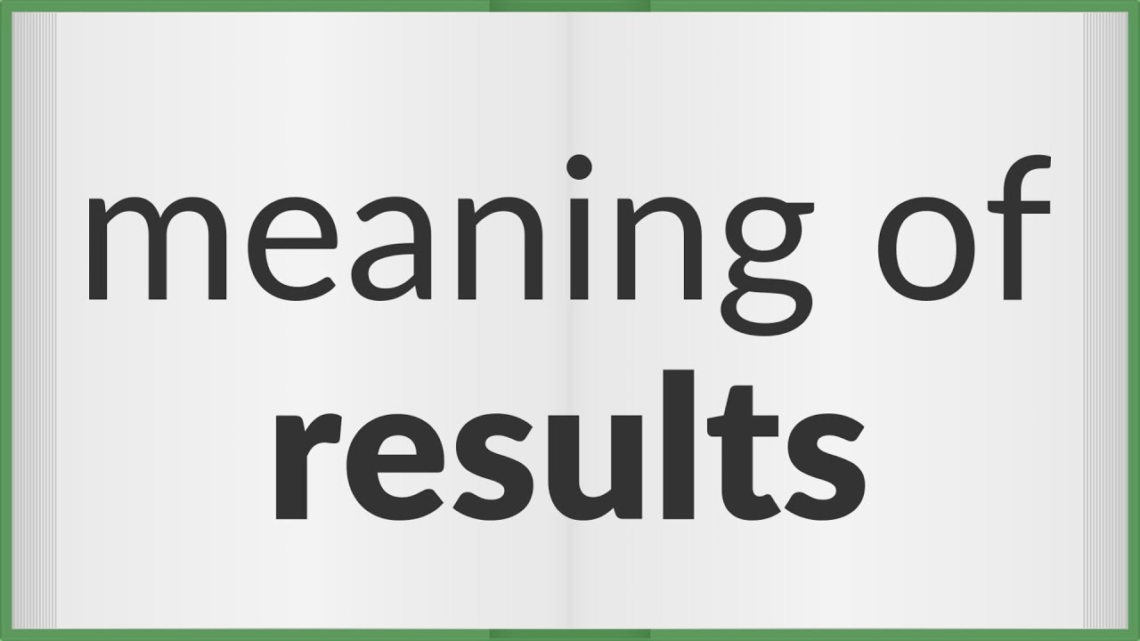 Results | meaning of Results - YouTube