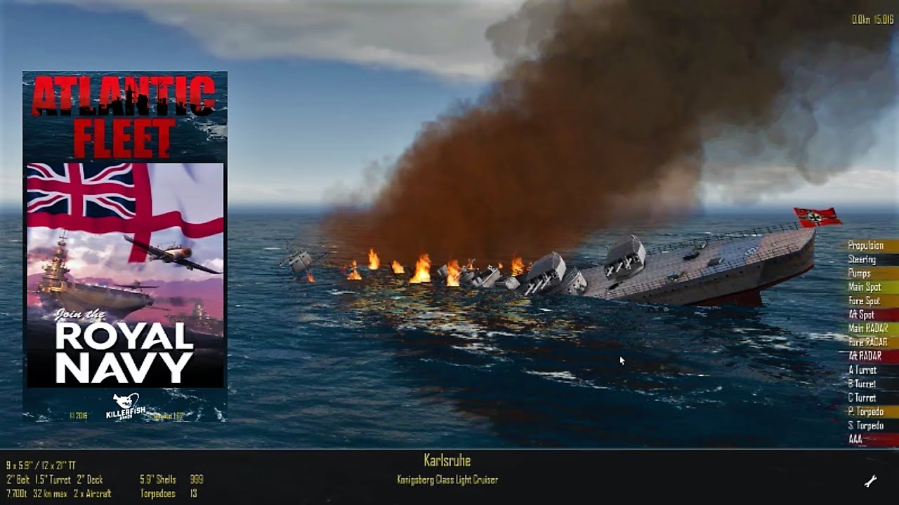 #12 Atlantic Fleet - Royal Navy - Missão 12: CL Konigsberg e CL ...