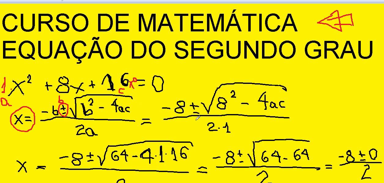 Curso de Matemática Equação do Segundo Grau 2 Resolução - YouTube