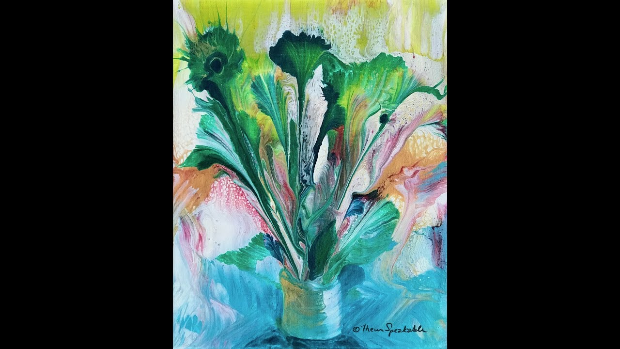 Acrylic Pour Painting 309- String Pull & Swipe - YouTube