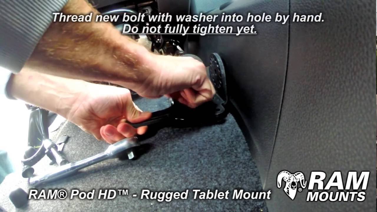 RAM® Pod HD™ Installation Guide Rugged Vehicle Tablet Mount - YouTube