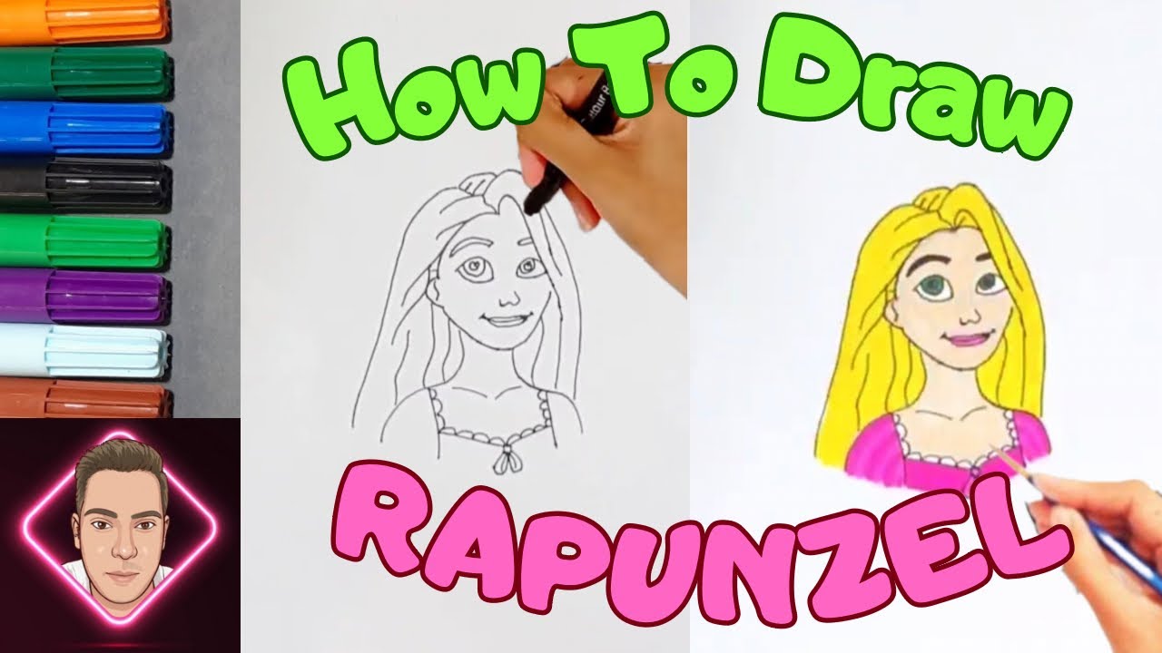 RAPUNZEL DRAWING from Tangled Disney Movie | How to Draw Disney ...