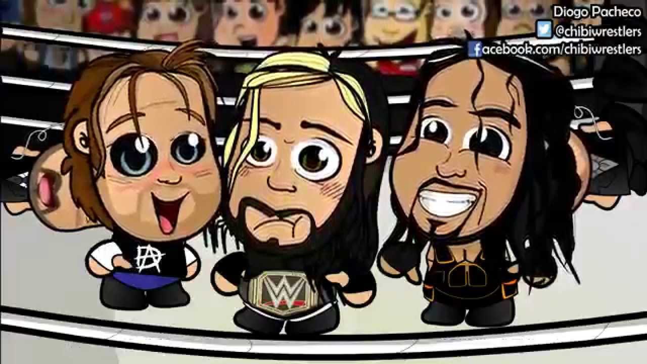 Chibi Wrestlers - HappyScary Dean Ambrose and Seth Rollins #24 Payback ...