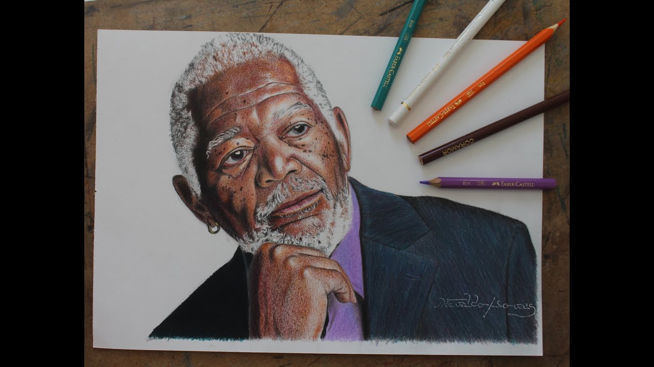 Drawing Morgan Freeman I Desenhando o Morgan Freeman - YouTube