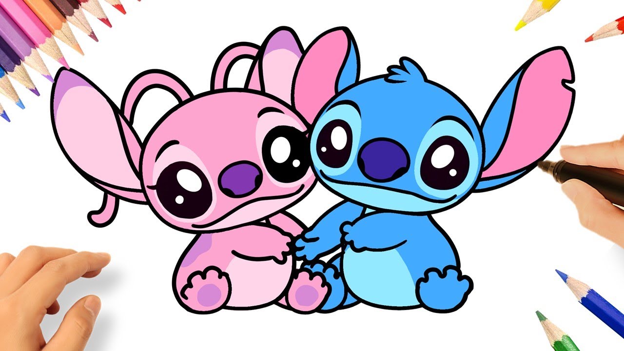 HOW TO DRAW STITCH AND ANGEL 💙 - YouTube