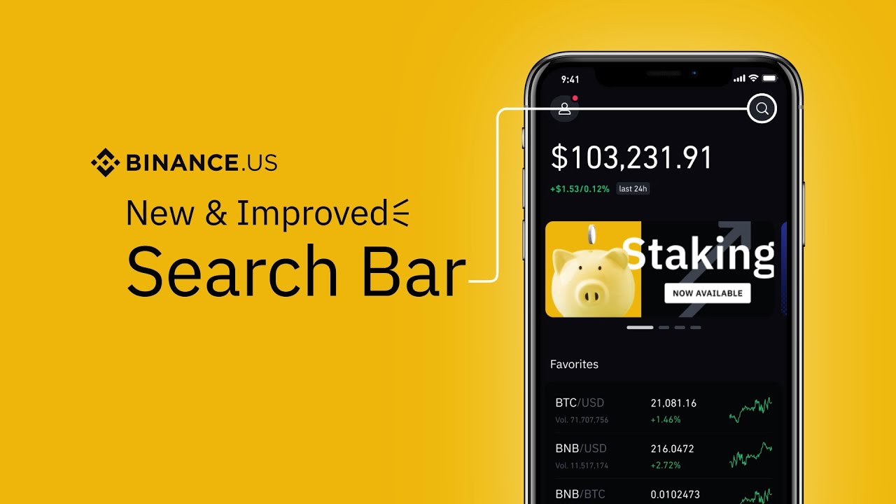 Binance.US | New & Improved Search Bar - YouTube