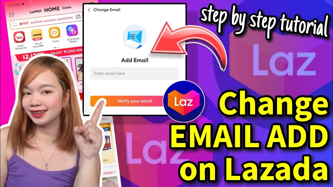 PAANO MAGPALIT NG EMAIL ADDRESS SA LAZADA | Riencyll Cabile - YouTube