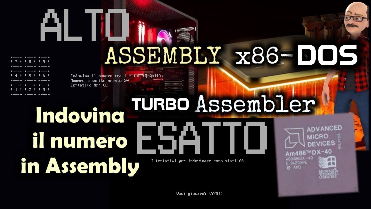Indovina il numero! / Assembly x86 MS-DOS - YouTube