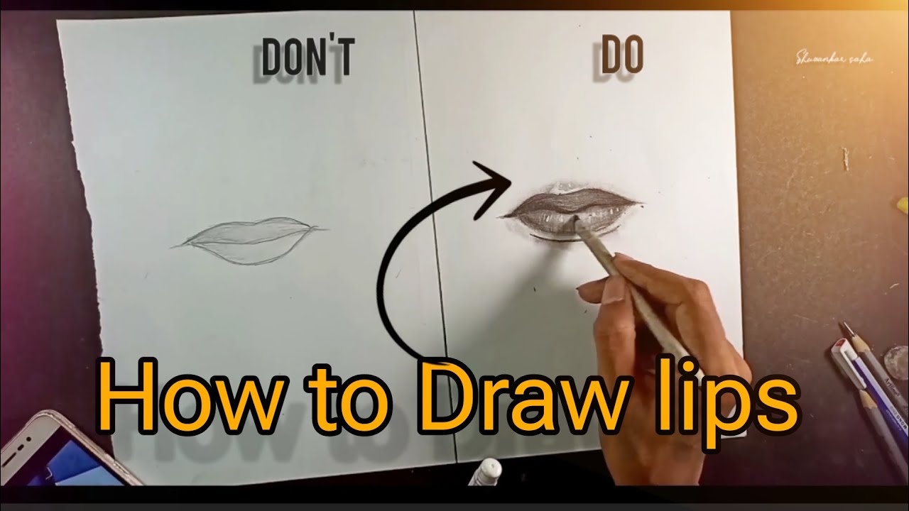How to Draw realistic lips 👄 | Shuvankar Arts - YouTube