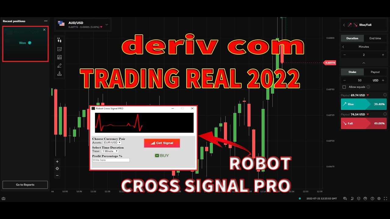 deriv.com real trading 2022 | using cross signal pro robot | 100% win ...