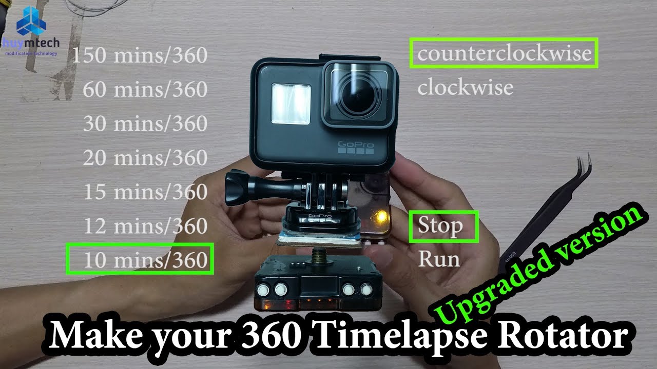 Make your 360 Time Lapse Rotator (Ver 2) - YouTube