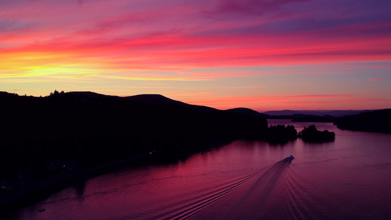DRONE FLIGHT // Incredible Sunset Colors At Alton Bay // Lake ...