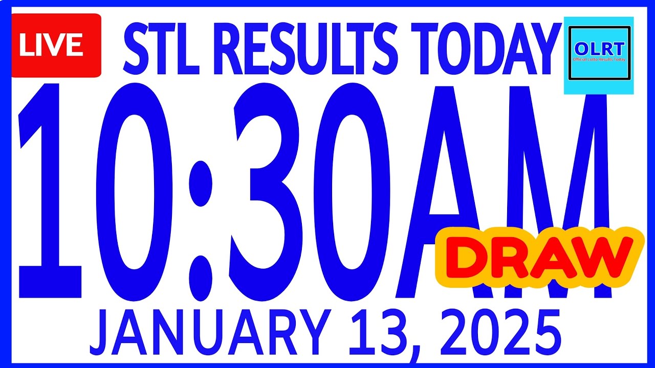 Stl results today January 13, 2025 10:30am DRAW stl swer3 - YouTube