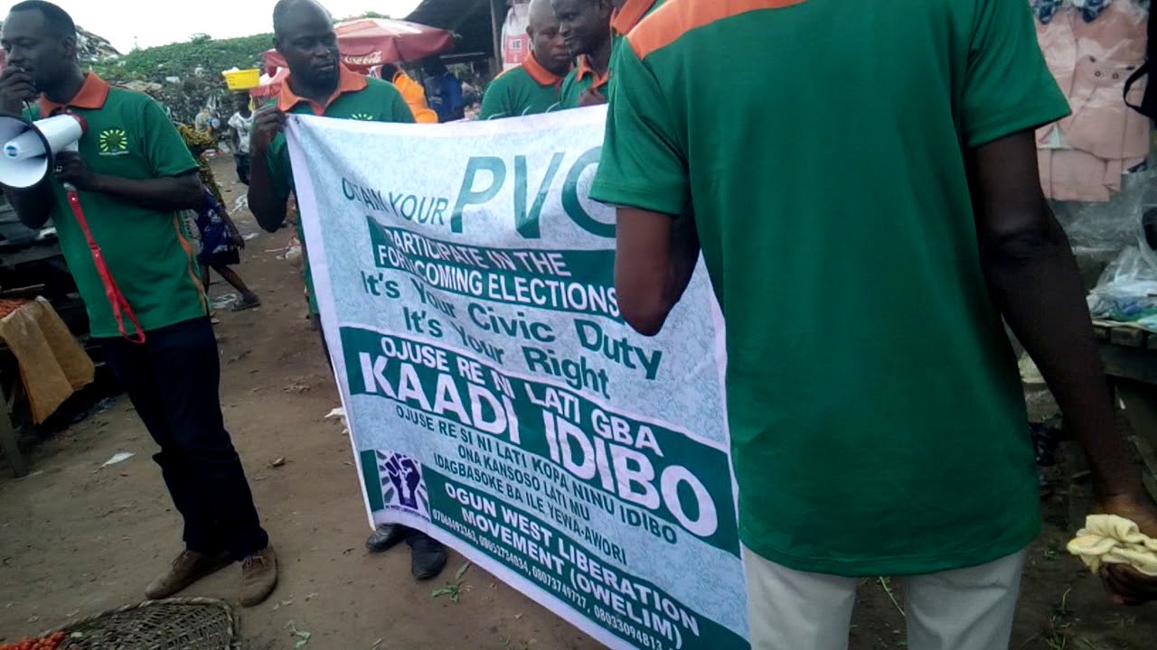 PVC sensitization at Owode market - YouTube