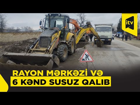 Kürdəmirdə magistral su kəməri partlayıb