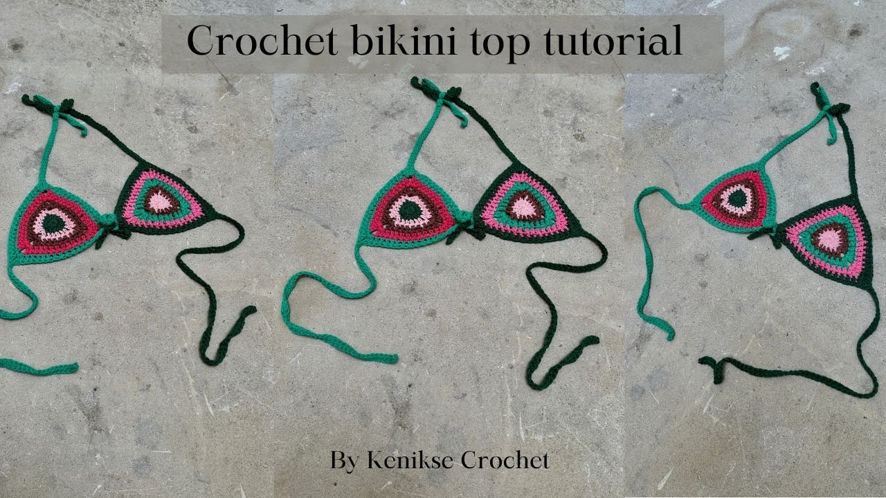 Crochet mix and match bikini top tutorial I Kenikse Crochet - YouTube
