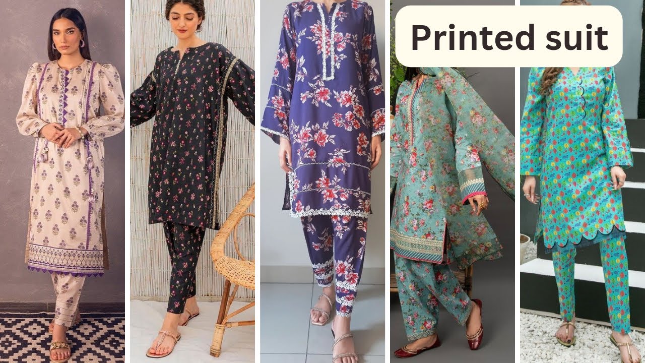 Printed dress designs||same print shalwar kameez ideas||same print ...