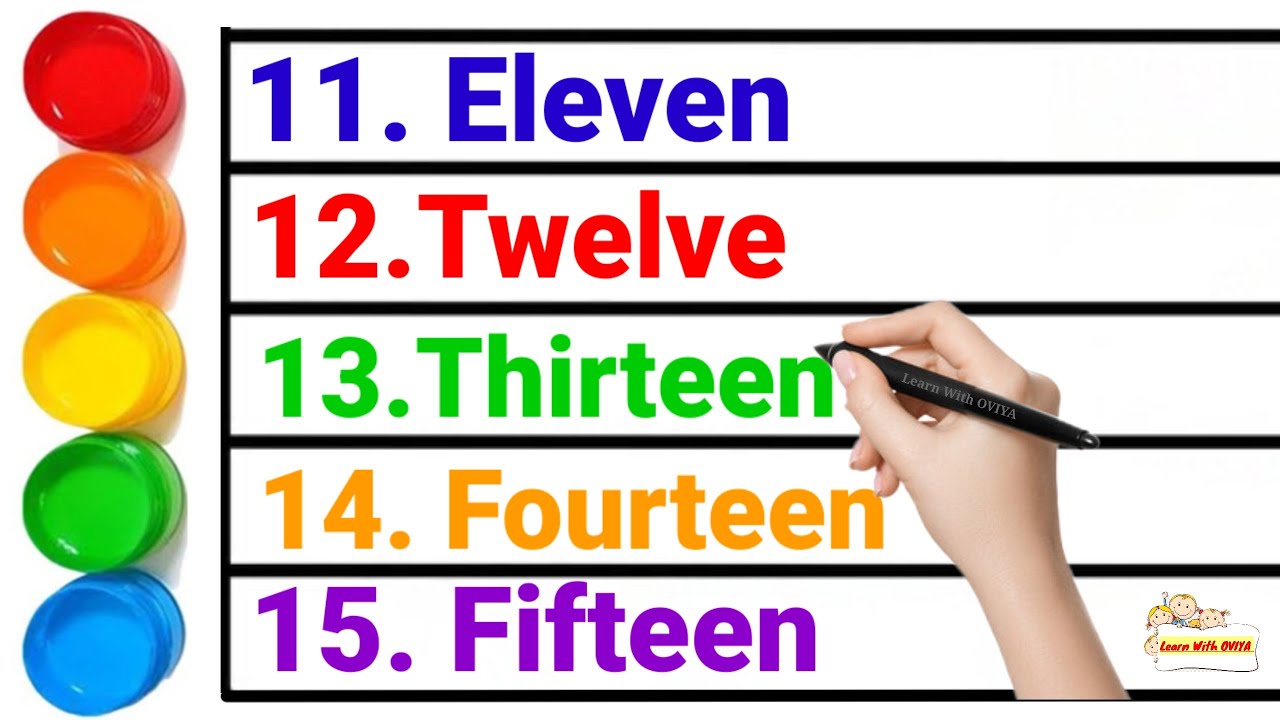 Learn to write number names in English|one two three four|11 to 20 ...
