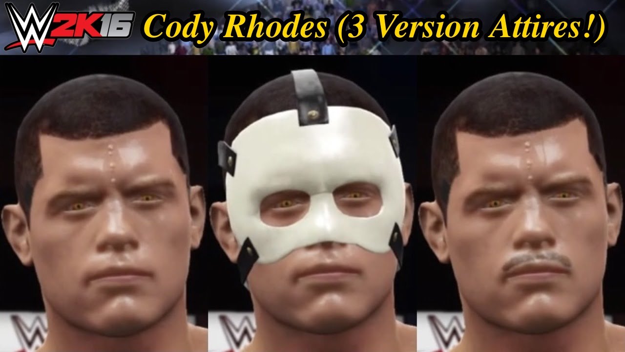 WWE 2K16 Cody Rhodes 3 Version Attires! (Undashing, Rhode Scholars ...
