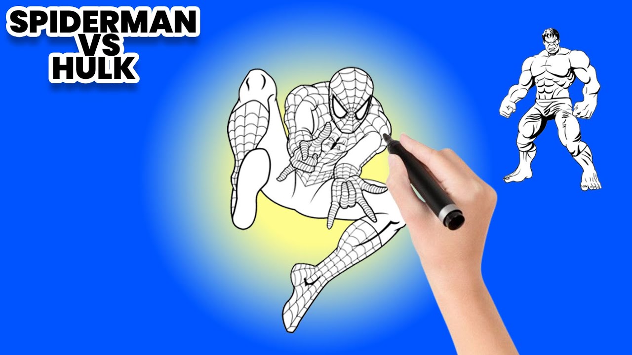 How to Draw Spider-Man vs Hulk | Easy Marvel Superheroes Drawing for ...