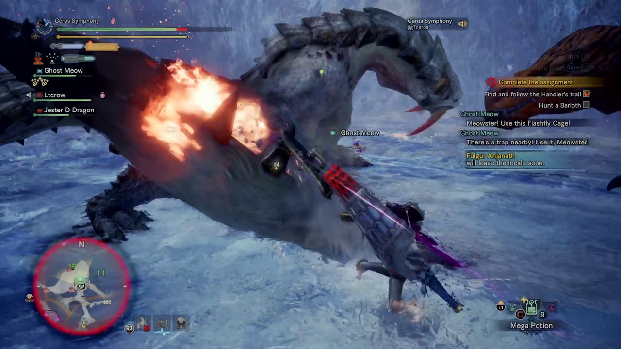 MHW Iceborne Turf Wars - Barioth vs Fulgur Anjanath - YouTube