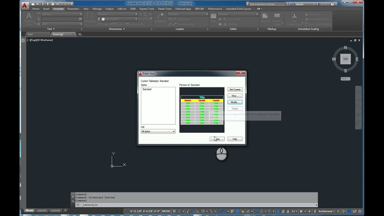 AutoCAD 2016 Table Command A How To Guide - YouTube