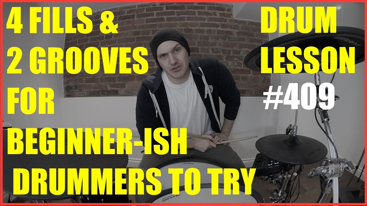 Four Fills & Two Grooves For Beginner -ish Level Drummers To Try - Drum Lesson #409 - YouTube