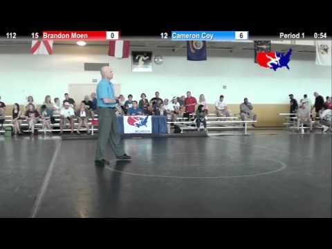 2012 Schoolboy Nat. Duals 112: Brandon Moen vs. Cameron Coy - YouTube