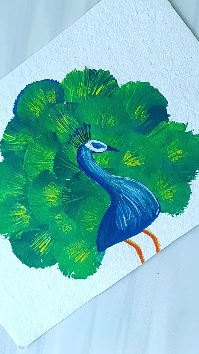 Easy Brush Stroke Art | Peacock Painting #yt #peacock #art #shorts # ...