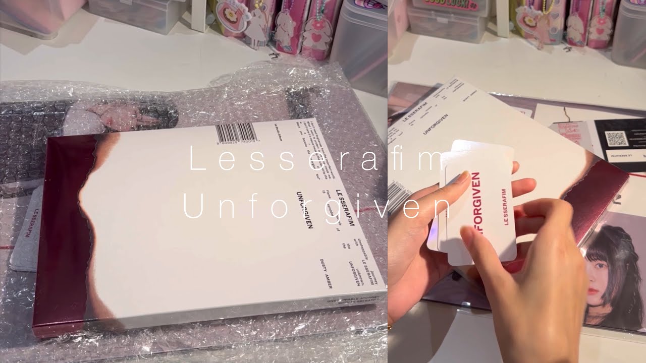 Unboxing Lesserafim Unforgiven Album 💿 regular Album + Weverse Ver ...
