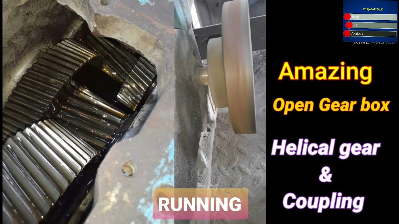 Helical gear, Open Gear box, with coupling.... Study_job_&_analysis ...