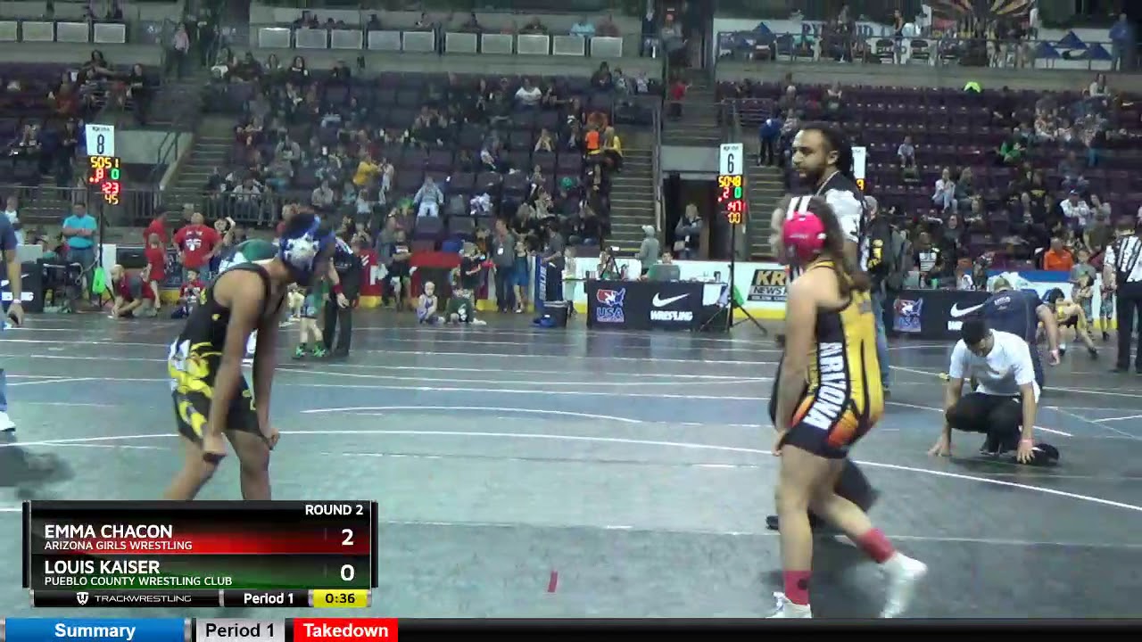 12u Tb 89-92 Louis Kaiser Pueblo County Wrestling Club Vs Emma Chacon ...